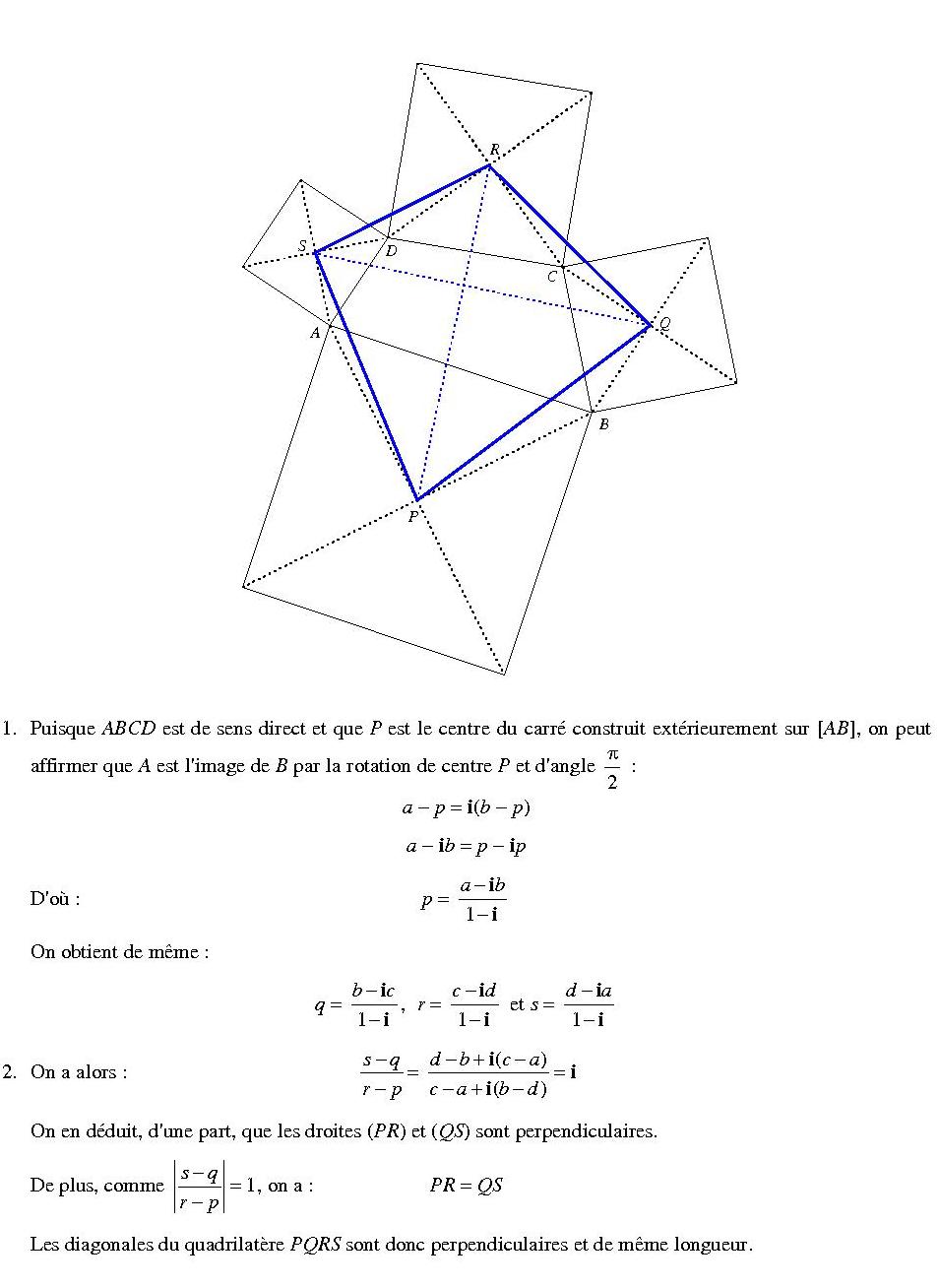 Nombres complexes : corrigés des exercices en terminale en PDF.
