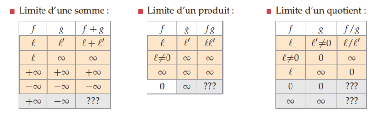 Limites et asymptotes : cours de maths en terminale en PDF.