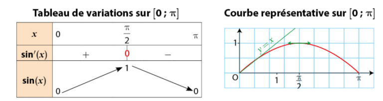 Fonctions sinus et cosinus : cours de maths en terminale en PDF.
